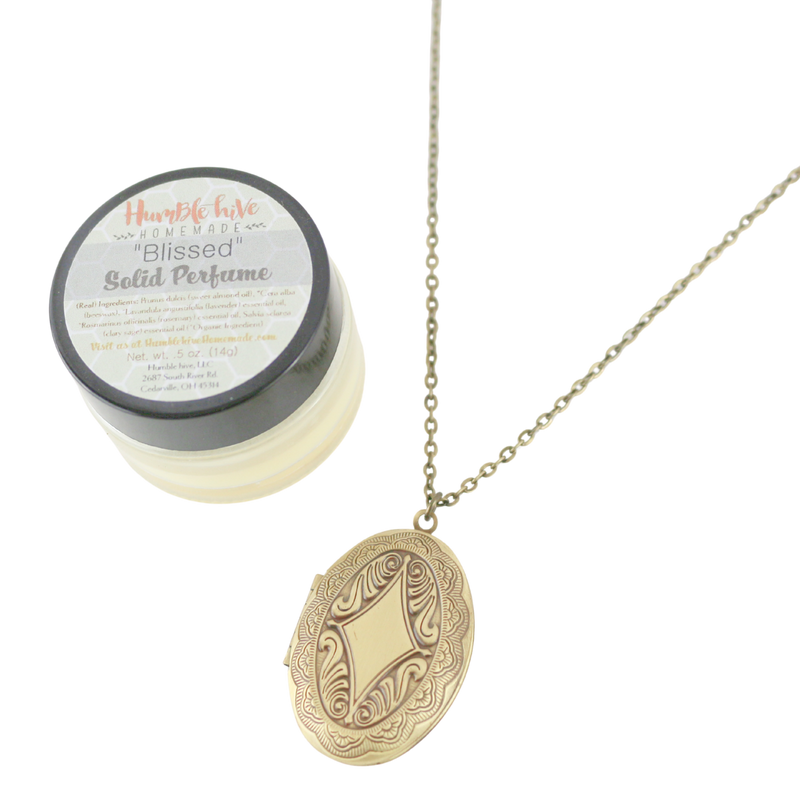 Toxin-Free Solid Perfume Locket Necklace & Jar Set – Humble hive Homemade
